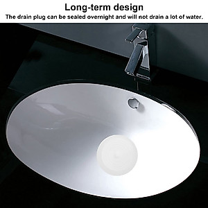 Silicone Bathtub Drain Stopper Plug, Sink Plugs Sewer Plugging LongLasting Convenient Floor Drain Sink Water Plug Cover for Bathroom Kitchen(White)