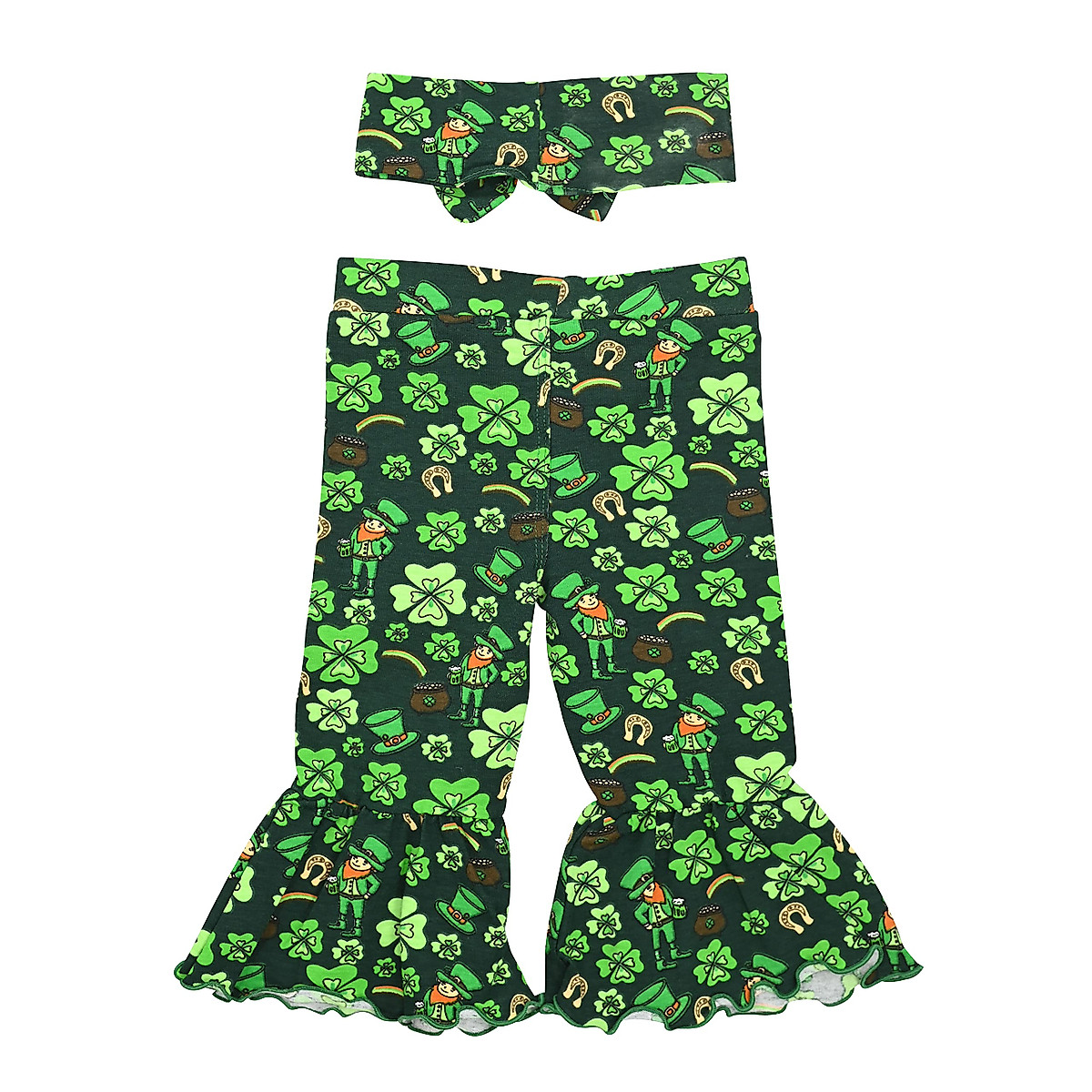 Unique Baby Girls St Patricks Cutest Clover In Town Layette Set (9M, Green)