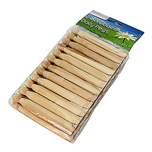 HANGERWORLD Round Wooden Clothespins for Crafts and Laundry - 24 Pack, 4.3inch Long, Old Fashioned Traditional Heritage Dolly Clothes Pegs