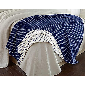 Sterling Creek Dawson Star Muslin Cotton Blanket Three Layers Lightweight Breathable Gauzy Blanket for Adults, All Season (Throw, Navy)
