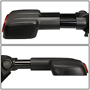 Pair Black Power Heated w/Amber LED Turn Signal Light Side Towing Mirrors Compatible with Silverado Sierra 14-20