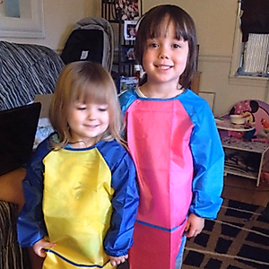 Elcimri Kids Art Smocks,Artist Painting Aprons Long Sleeve,Painting Smock,Toddler Painting Apron with 3 Pockets,Art Painting Supplies