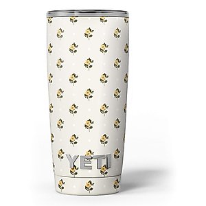 Design Skinz The Micro Daisy and Polka Dot Pattern - Skin Decal Vinyl Wrap Kit Compatible with The Yeti Rambler Cooler Tumbler Cups