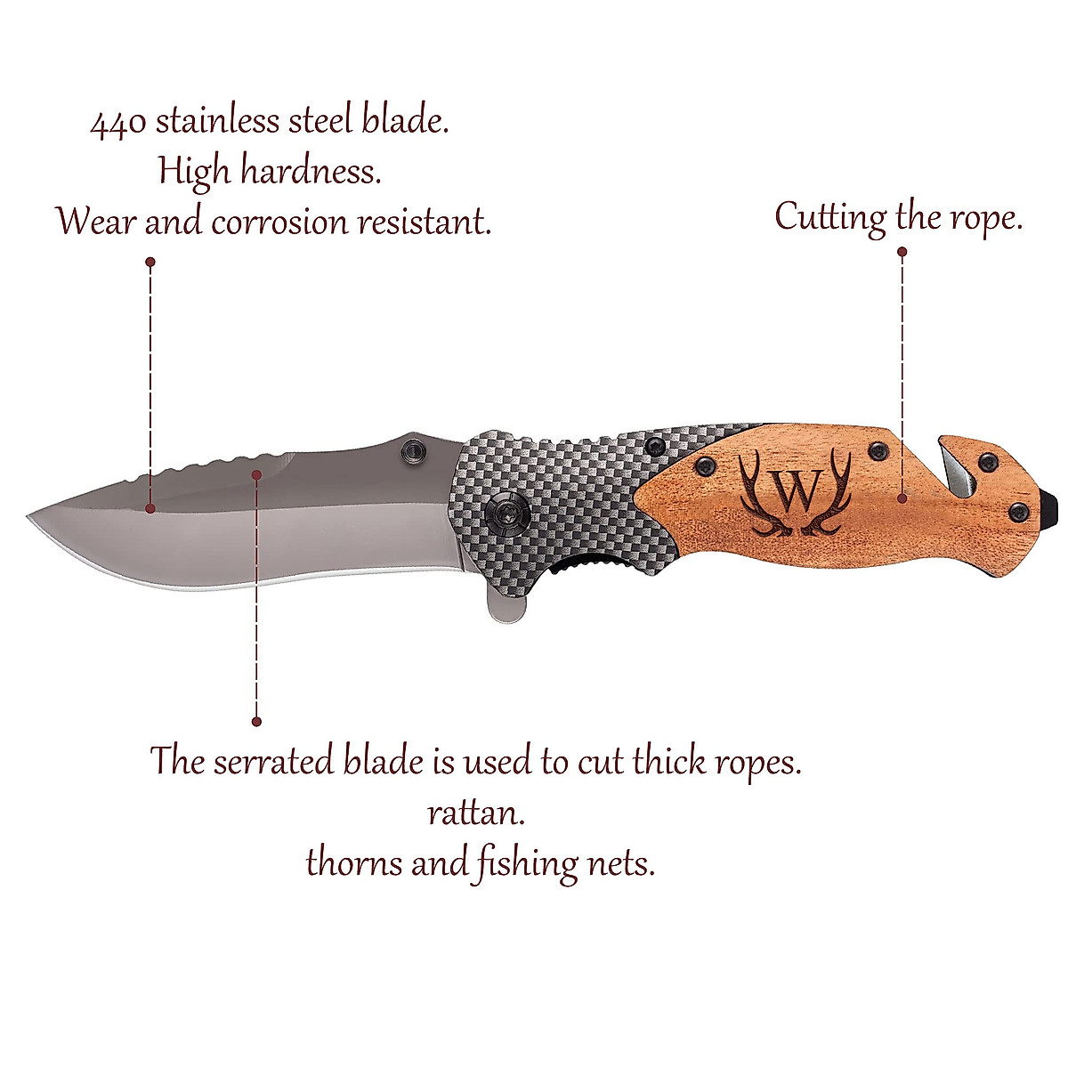 Fodiyaer Gifts For Men - Engraved Pocket Knife With Gift Box - Perfect for Christmas, Fathers Day, Birthday, Anniversary, Graduation.