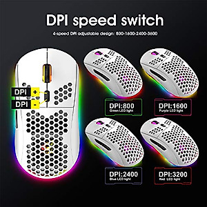 L500 Wireless Gaming Keyboard and Mouse Combo, 2200mAh Mini 61 Keys Mechanical Feeling Keyboard with Bluetooth 5.1&2.4G Wireless Dual Modes,RGB Backlit Wireless Lightweight Gaming Mouse for PC/Gamer