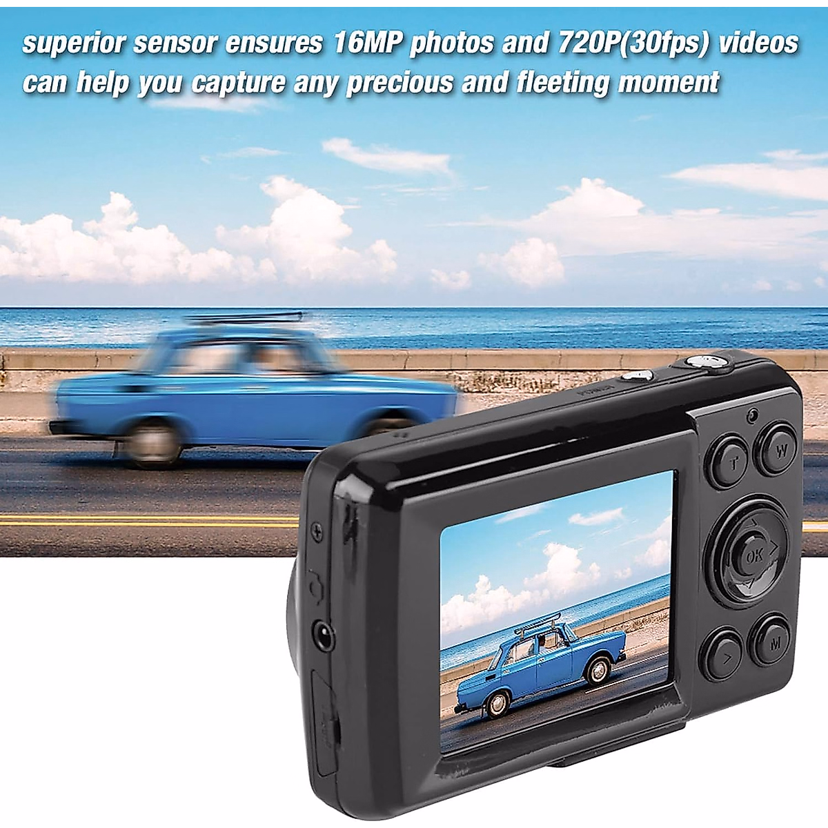 FrenzyDeals 16MP Digital Camera for Stunning Photos & Videos,for Sharp Images,Great Zoom with 2.4" Screen and USB Cable