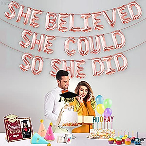 She Believed She Could So She Did Banner - 16 Inch | She Believed She Could So She Did Graduation 2023 Balloons | Graduation Banner for Graduation Party Decorations 2023 | Nurse Graduation Decorations
