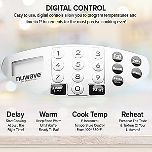 Nuwave (Renewed) Oven Pro Plus Countertop Convection Oven with Triple Combo Cooking Power, 100°F-350°F Temp Control in 1° Increments, Cinnamon