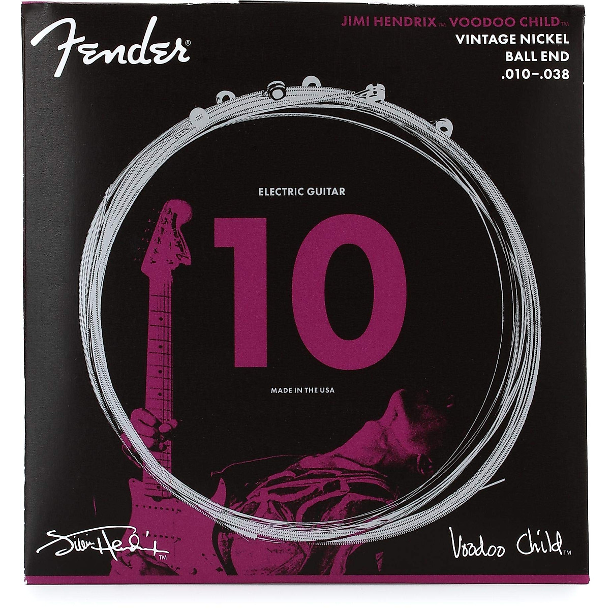 Fender Hendrix Voodoo Child Electric Guitar Strings, Vintage Nickel, Ball End .010-.038