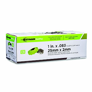 STINGER 0136260 NailPac® Cap Nails - 1" Electro Galvanized Nails with 1" Plastic Collated Caps (0136260) for use with CN100B & CN100 Cap Nailers