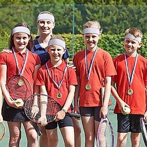 12 Pieces Unisex Dry Head Band for Sports - Basketball, Running, Tennis, Karate, Athletics (White)