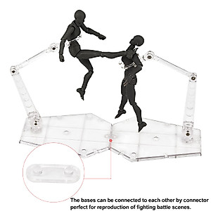 Yocoolfun 3 Pcs Action Figure Stand,Assembly Display Holder Base Doll Model Support Stand Compatible with HG RG SD SHF Gundam 1/144 Toy Clear