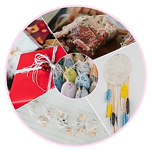 200M (218 Yard) 12-Ply Cotton Twine String,Cooking Kitchen Twine String Craft String Baker Twine for Tying Homemade Meat,Making Sausage,DIY Craft and Gardening Applications (Natural White)