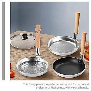 Angoily Tamagoyaki Pan Nonstick Egg Frying Pan Japanese Oyakodon Pan Tamagoyaki Egg Pastry Pan Mini Metal Skillet Omelette Pan with Wood Handle for Home Kitchen 17CM Japanese Egg Pan