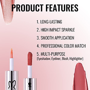 Erinde 3PCS Liquid Glitter Matte Eyeshadow, Liquid Glitter Eyeliner and Matte Cream Eyeshadow 2 in 1, Quick Drying, Easy to Apply, Long Lasting Korean Shimmer Matte Eyeshadow Sparkly Eye Makeup