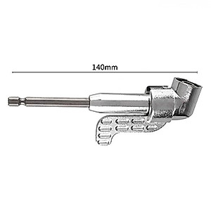 QISF 2Pcs 105 Degree 1/4 Inch Right Angle Drill Adapter Hex Shank Screwdriver Angled Bit Holder Power Drill Tool(1Pcs Short & 1Pcs Long) + 1Pcs Flexible Angle Extension Bit Kit for Screwdriver &Drill