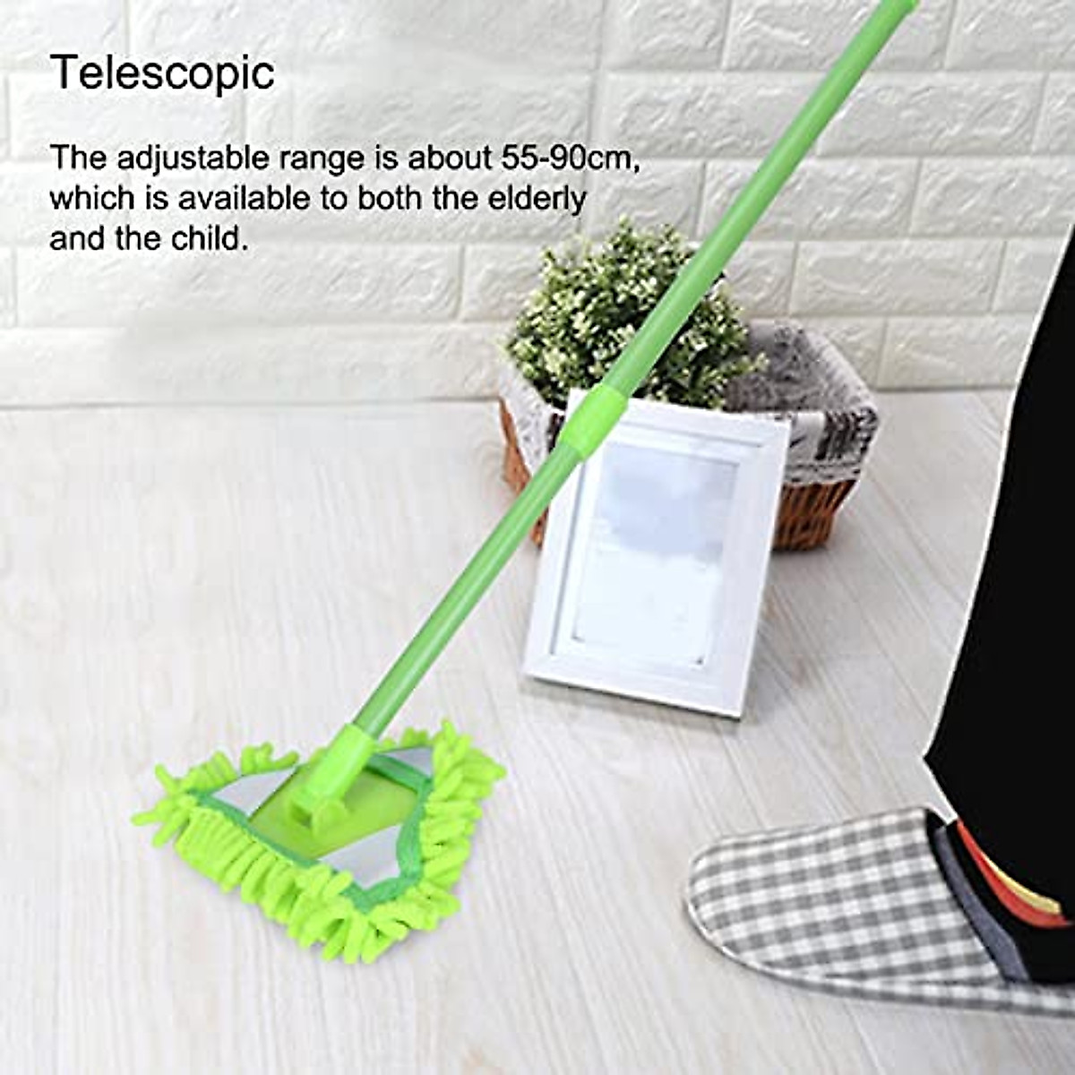 Extendable Mop 180 Degree Rotatable Triangular Cleaning Mop - Floor Cleaner, Glass Cleaner, and Versatile Cleaning Tool for Home, Wall, Ceiling, and Floors