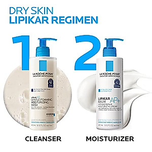 La Roche Posay Lipikar Wash AP+ Body & Face Wash with Pump, Gentle Daily Cleanser with Shea Butter & Niacinamide for Extra Dry Skin, Allergy Tested