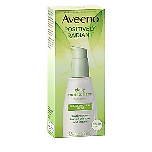 Aveeno Positively Radiant Daily Face Moisturizer Broad Spectrum SPF 30, 2.3 Fl. Oz. (Pack of 3)