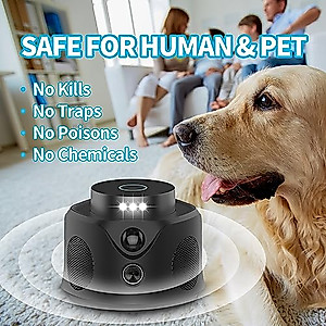 Zimwu Upgraded Rodent Repellent Indoor, 360° Ultrasonic Pest Repeller with 9 Strobe Lights & PIR, Effectively Repel Mouse/Squirrel/Roach/Spider/Bat for Attics, Houses, Barns, Family and Pets Safe