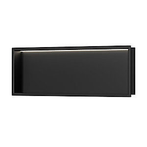 Neodrain Non-dimmable LED Light Shower Niche, Matte Black Wall Niche, 36"X12", Stainless Steel Bathroom Niche with LED Tube, Recessed Shower Niche Cubby for Shampoo, No Tile Needed