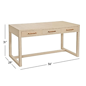 Bassett Mirror Company Magarao Desk in Beige Raffia Wrapped Wood