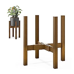 Plant Stand for Indoor Plants, Mid Century Modern Adjustable Bamboo Plant Stand Indoor Plant Holder Rack for Living Room, Balcony Fits 8,10,12 inch Pots Corner Plant Stand Easoger (1 Pack, Plant Stand Only)