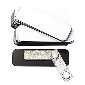 Name Tag/Badge Blanks - 25 Pack - White 1" X 3", Round Corners, Magnetic Backing. Durable Plastic DIY Engravable Magnetic Name Tag Kit for Office School Supplies