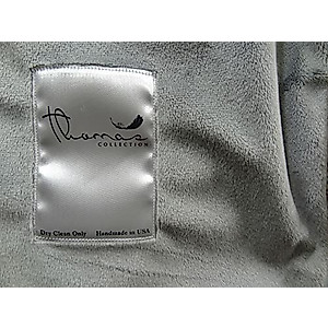 Thomas Collection Ice Blue Tissavel Faux Fur Blanket - White Fur with Blue Undertones - Ivory Chinchilla Blanket - Chinchilla Faux Fur Throw, Made in USA, 16452