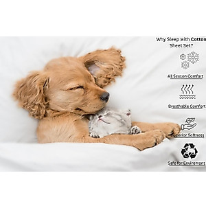 Cotton Bed Sheets 5 Piece Split Set 400 Thread Count 100% Extra Long Staple Luxurious & Hypoallergenic Bedding Hotel & Home Collection Deep Pocket 10-18 inches (Split King, White Solid)