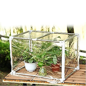 MAHFEI Green Houses for The Garden, Home Plant Insulation Shed Zipper Door Easy to Assemble Easy to Carry Strong Stability for Rainproof, Windproof and Frostproof (Color : Clear, Size : 80x30x30cm)