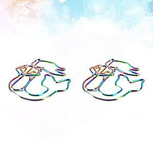 NUOBESTY 8pcs Paper Clips Mermaid Shape Metal Paper Clips Bookmark Clips Page Marker Party Favors Gifts