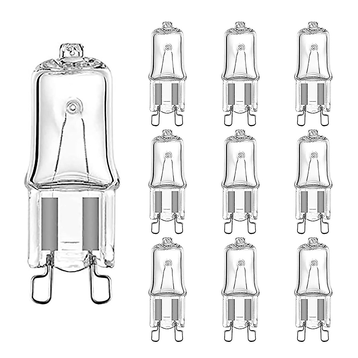 G9 Halogen Bulb 20W T4 JD Type Bulb 120 Volt Xenon Lamp G9 Base Bi Pin Halogen House Hold Light for Under Cabinet Light Pendant Accent Microwave Light 2700K Warm White Crystal Clear Pack of 10