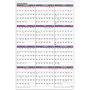 AT-A-GLANCE 2024 Paper Wall Calendar Monthly Planner, 24" x 36", Extra Large (PM122824)