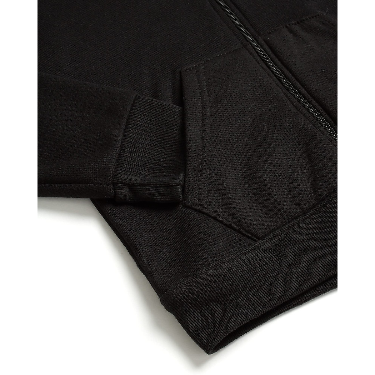 Real Love Girls' Jogger Set - 2 Piece Basic Fleece Solid Full Zip Hoodie and Sweatpants (Size: 7-16), Size 10-12, Black