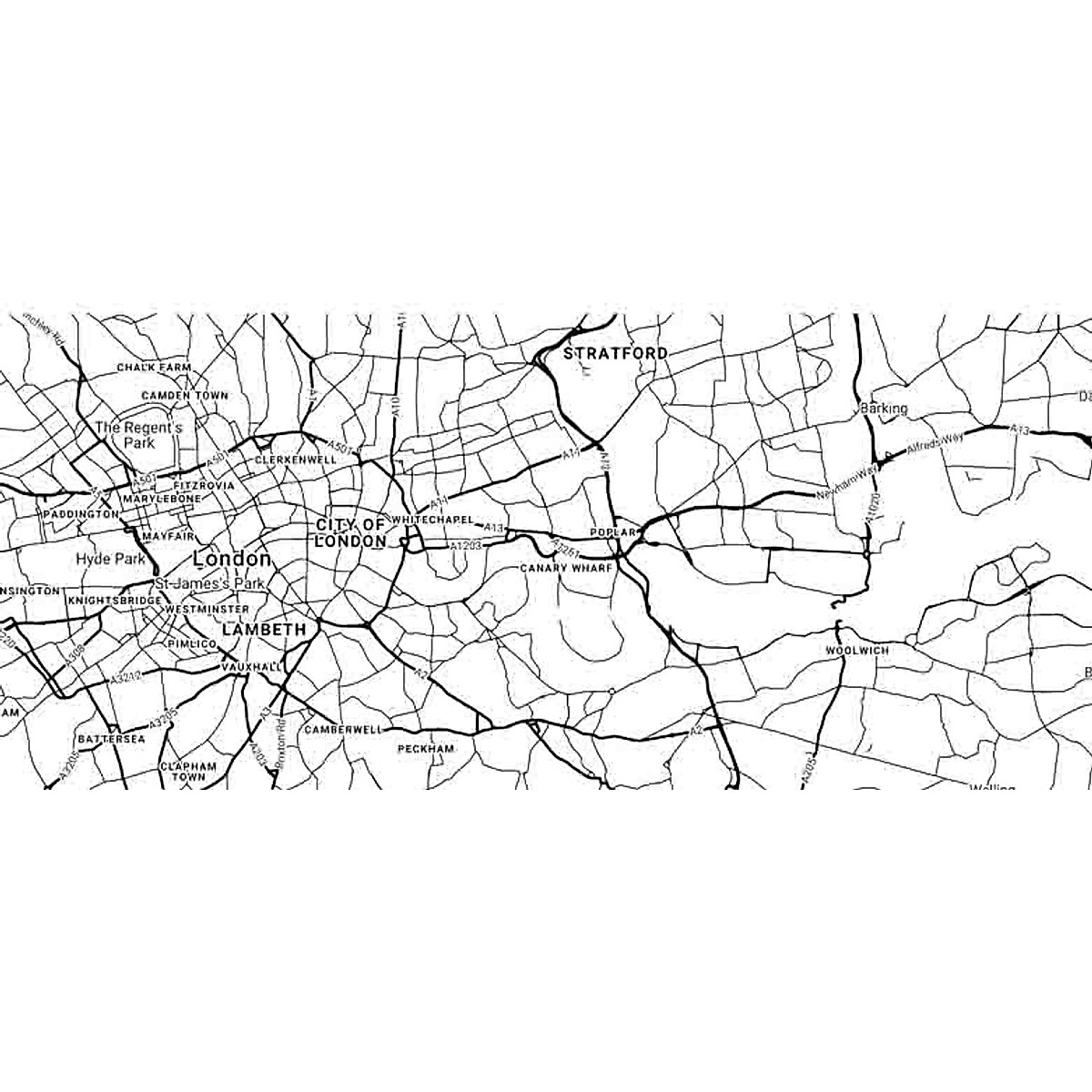 16 oz Tall Stemmed Wine Glass for Red or White Wine Wrap Around City Map London, UK United Kingdom