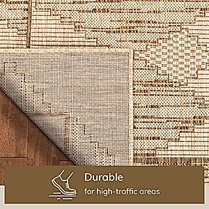 Well Woven Medusa Vidar Trellis Diamond Pattern Indoor/Outdoor Beige Flatweave 7'10'' x 10'6" Area Rug