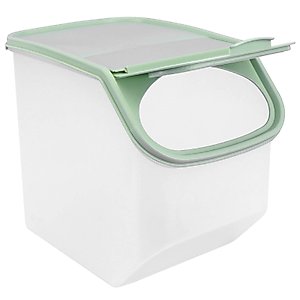 Cabilock Large Food Storage Container with Flip Lid Airtight Rice Bin Transparent Dry Food Organizer Pet Food Containing Box for Snacks Sundries