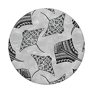 Black and White Tribal Stingrays PopSockets Swappable PopGrip