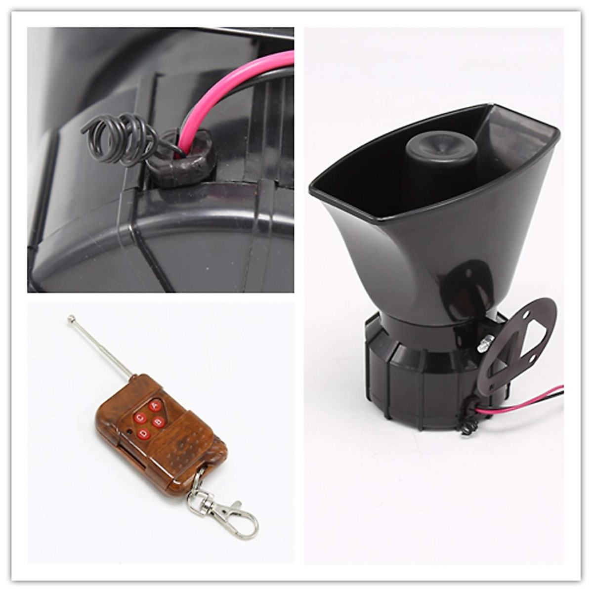 Viping Car Remote Horn Car Horn Siren 100W Air Horn Police Car Siren Horn Siren Speaker Speaker System Truck horn Alarm Horn for Any 12V Truck Lorry Boat car ect