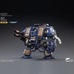 Pipigirl JoyToy × Warhammer Genuine License 1/18 Soldier Action Figures, 4inch Army Military Extreme Warrior Models Kits(Ultramarines Venerable Dreadnought)