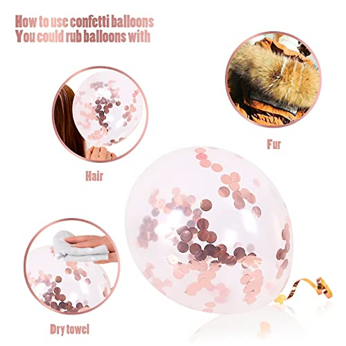 Pink White Balloons Garland Arch Kit 104 PCS Metallic Pink Gold Confetti Latex Balloons for Baby Girl Shower Birthday Wedding Anniversary Bachelorette Party Decorations