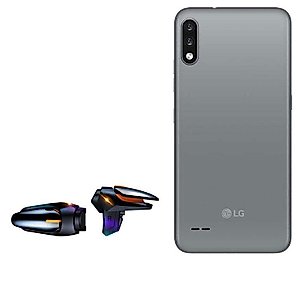 BoxWave Gaming Gear Compatible With LG K22 - Touchscreen QuickTrigger Auto, Trigger Buttons Autofire Gaming Mobile FPS - Jet Black