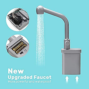 CUTE STONE Play Kitchen Sink Toys,Electric Dishwasher Playing Toy with Running Water,Upgraded Automatic Faucets and Color Changing Accessories, Role Play Sink Set Gifts for Kids Boys Girls Toddler