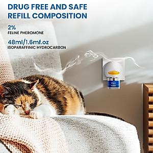 Cat Pheromones Calming Diffuser, Yirr Cat Calming Diffuser, Therapet MD Cat Diffuser, Cat Diffuser Calming Multicat, Relaxing Pheromone for Cats Relief Stress Anxiety Fighting Scratching, 2 Pack(48ml)