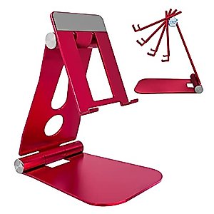 ANTERK Tablet Stand Adjustable, Desktop Stand Holder Dock Compatible with Tablet Such as iPad Pro 9.7, Tab (4-13"), 12.9 Air Mini 4 3 2, Red