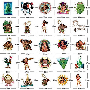 52Pcs Moana Stickers，Cartoon Aesthetic Vinyl Waterproof Sticker Decals for Water Bottle, Laptop, Phone, Scrapbook, Journaling Gifts for Kids Toddlers Teens Girls Adults Birthday Party Supplies Favors…