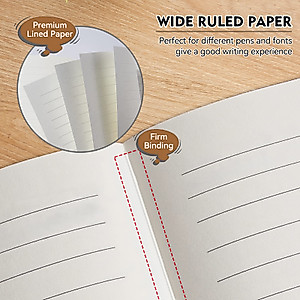 Soomeet Lined Journal Notebook, 200 Pages, Leather Hardcover Notebooks, A5 College Ruled Thick Classic with Pen Loop Notebook Journals for Writing, for Women Men Office School, 5.75'' X 8.38'', Brown