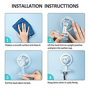 VIS'V Suction Razor Hooks, Clear Removable Suction Cup Razor Holder Shower Wall Heavy Duty Suction Shaver Holder Bathroom Kitchen Suction Hooks for Razor Towel Loofah Utensils Plug Wreath - 2 Pcs