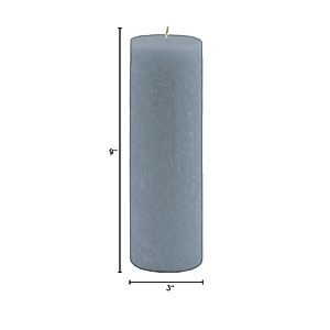 Root Candles Unscented Candles Premium Beeswax Blend Pillar Candle, 3 x 9-Inch, Williamsburg Blue